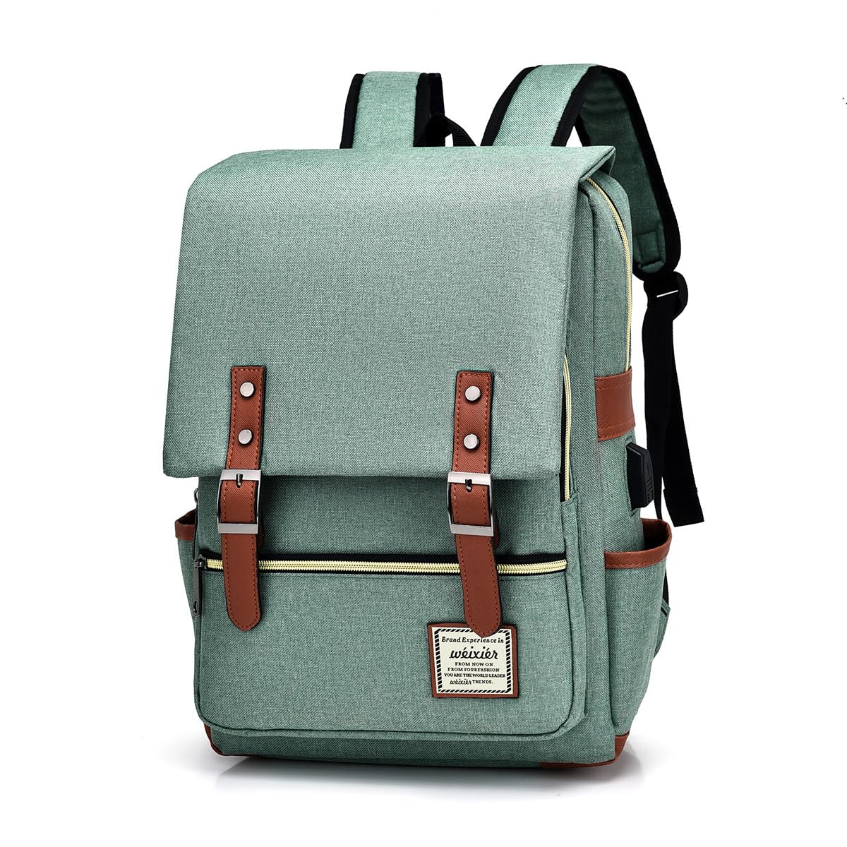 BBJMTCJTZ Weixier Unisex Casual Canvas Packpack Outdoor Travel Bags 15inch Laptop Backpack (light green)