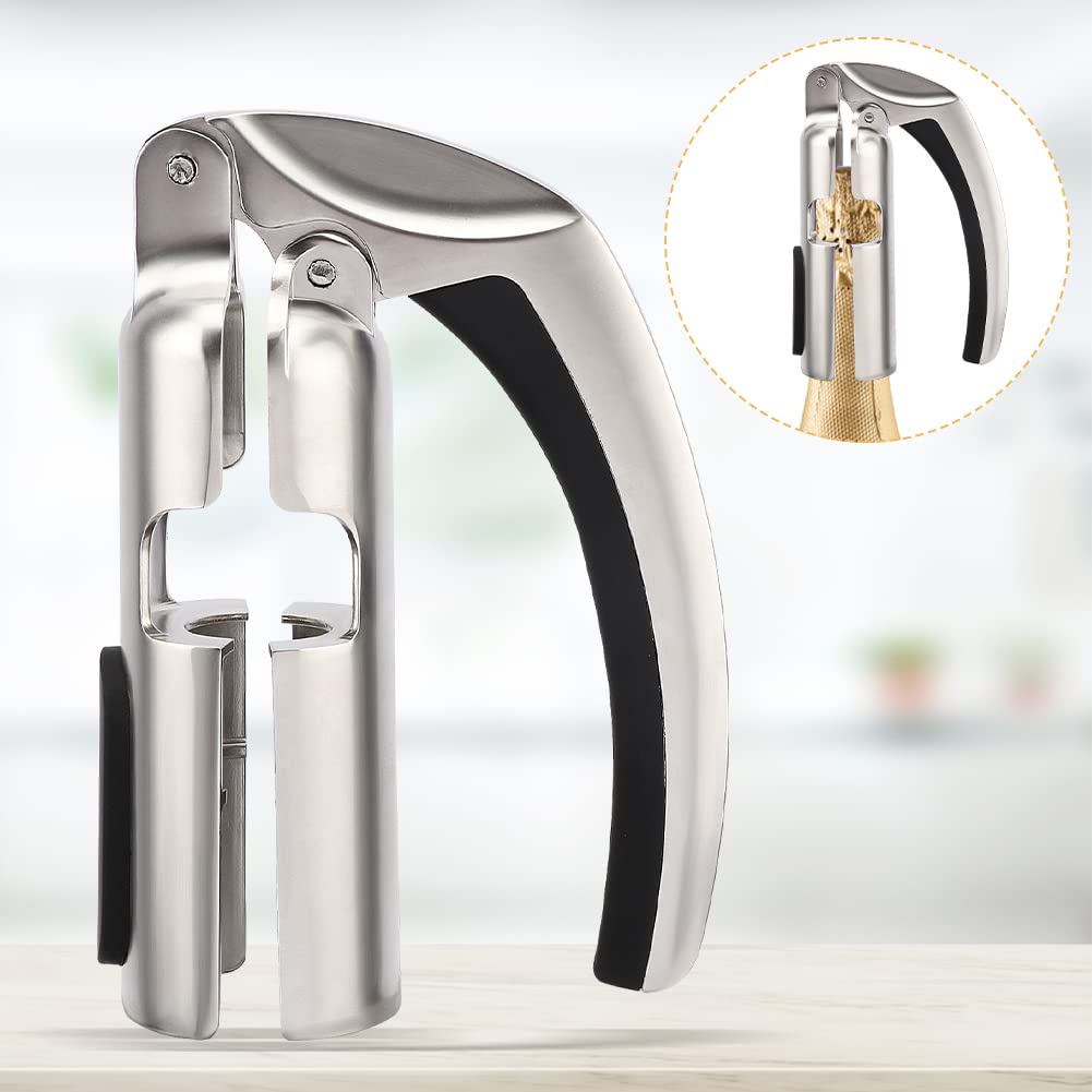 Champagne Opener,3pcs Bar Home Appliance Champagne Bottle Opener Sparkling Wine Cork Puller,Bar Jar Cork Puller Champagne Corkscrew Kitchen Sparkling Wine Bottle Opener(silver)