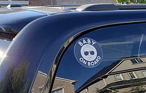 Baby Face Baby on Board Vinyl Car Sticker 2 in a Pack | Promotes Safety |