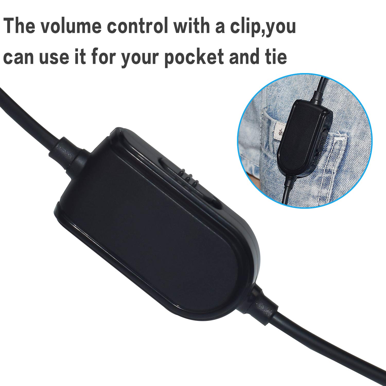 Koffmon A40 Inline Mute/Volume Control Audio Cable Cord Lead Compatible with Logitech G633 G933 and Astro A10 A40 A30 A50 Gaming Headsets (Black)