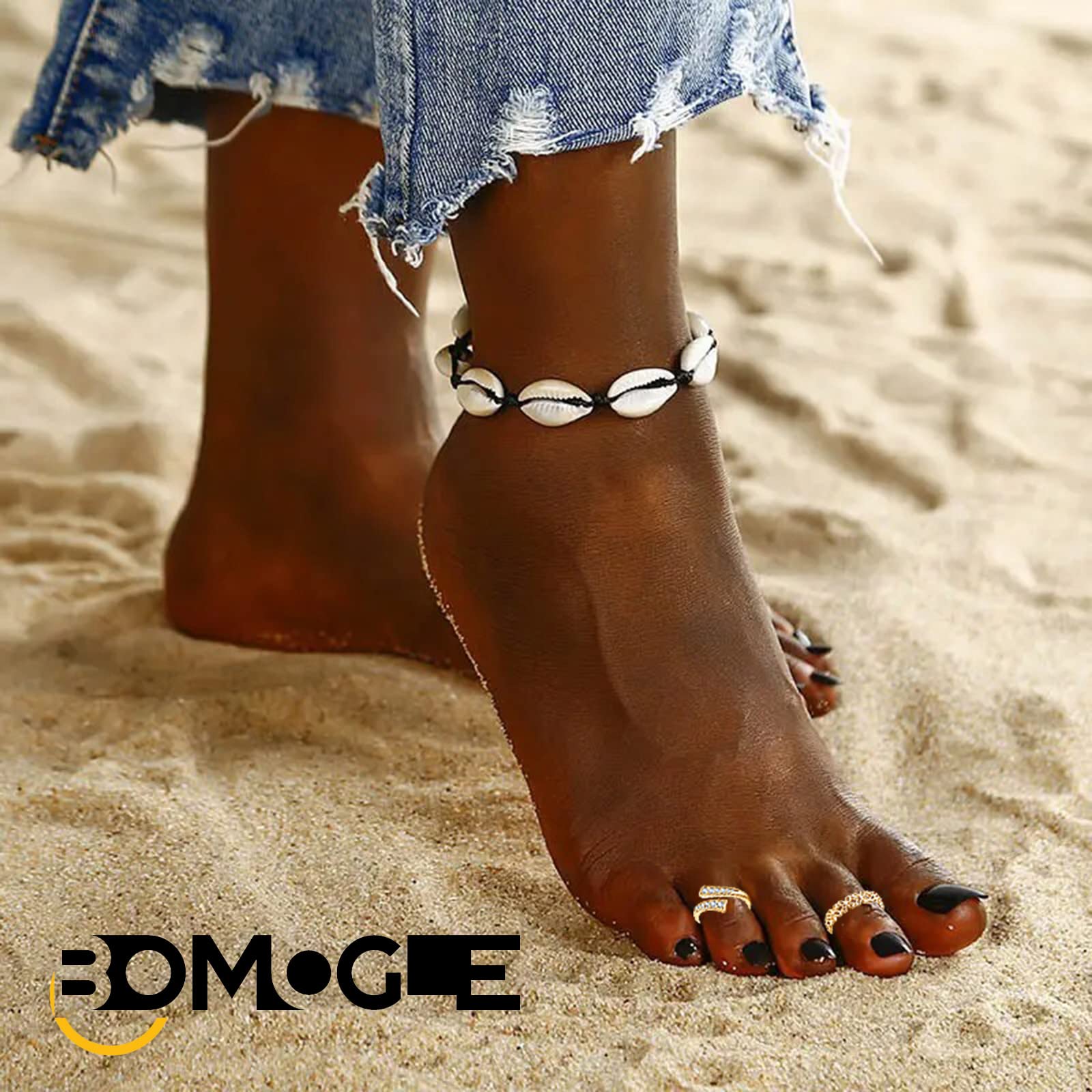 BOMOGLE 20pcs Adjustable Toe Rings for Women Arrow Wave Moon Star Butterfly Heart Leaf Gold Silver Rose Gold Open Tail Ring Beach Foot Jewelry Set