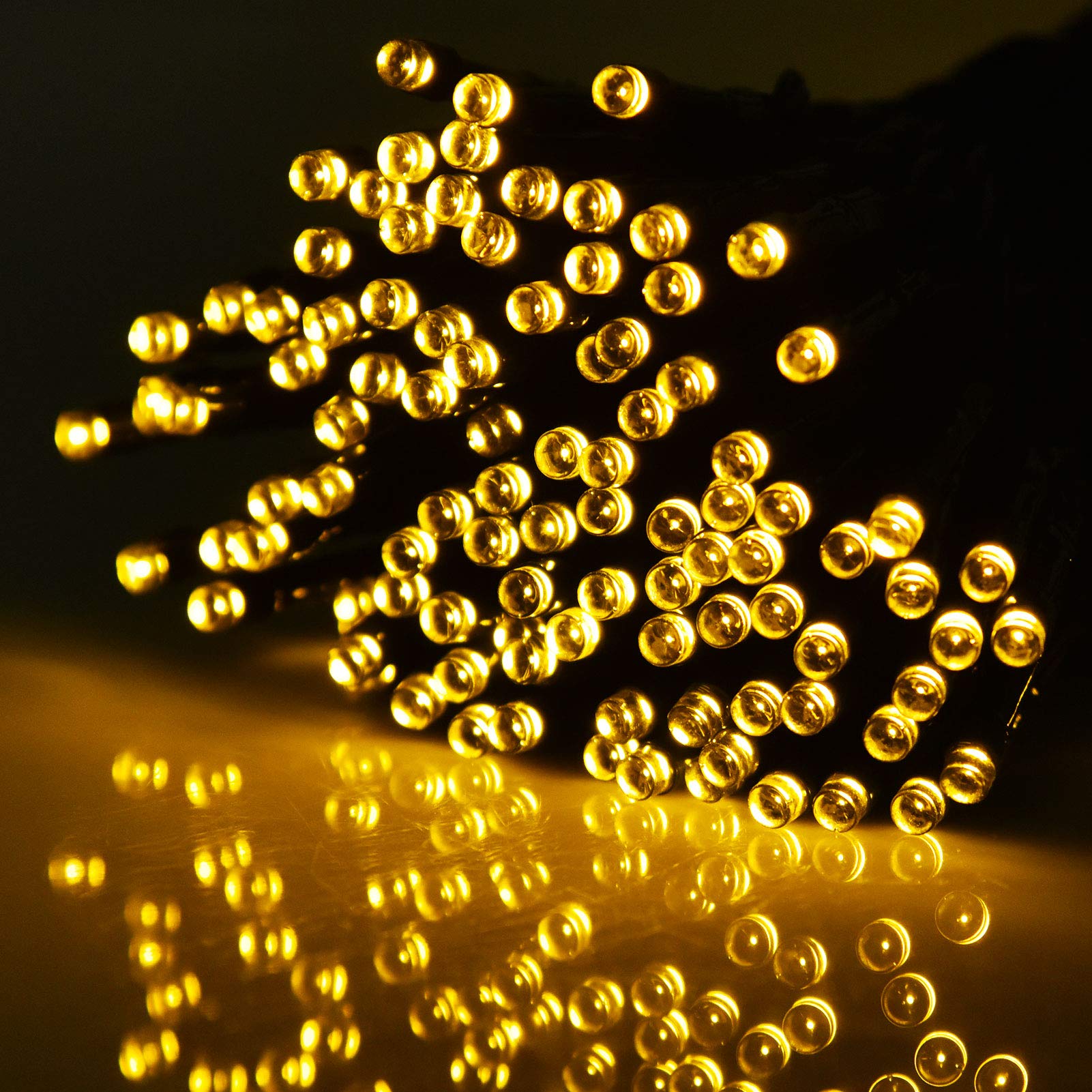 Bbrand Solar String Lights Outdoor, Christmas Lights with 8-Lighting Modes, Waterproof Decorative Lights for Garden, Patio, Home, Wedding, Party, Halloween, Christmas (Warm White, 100)