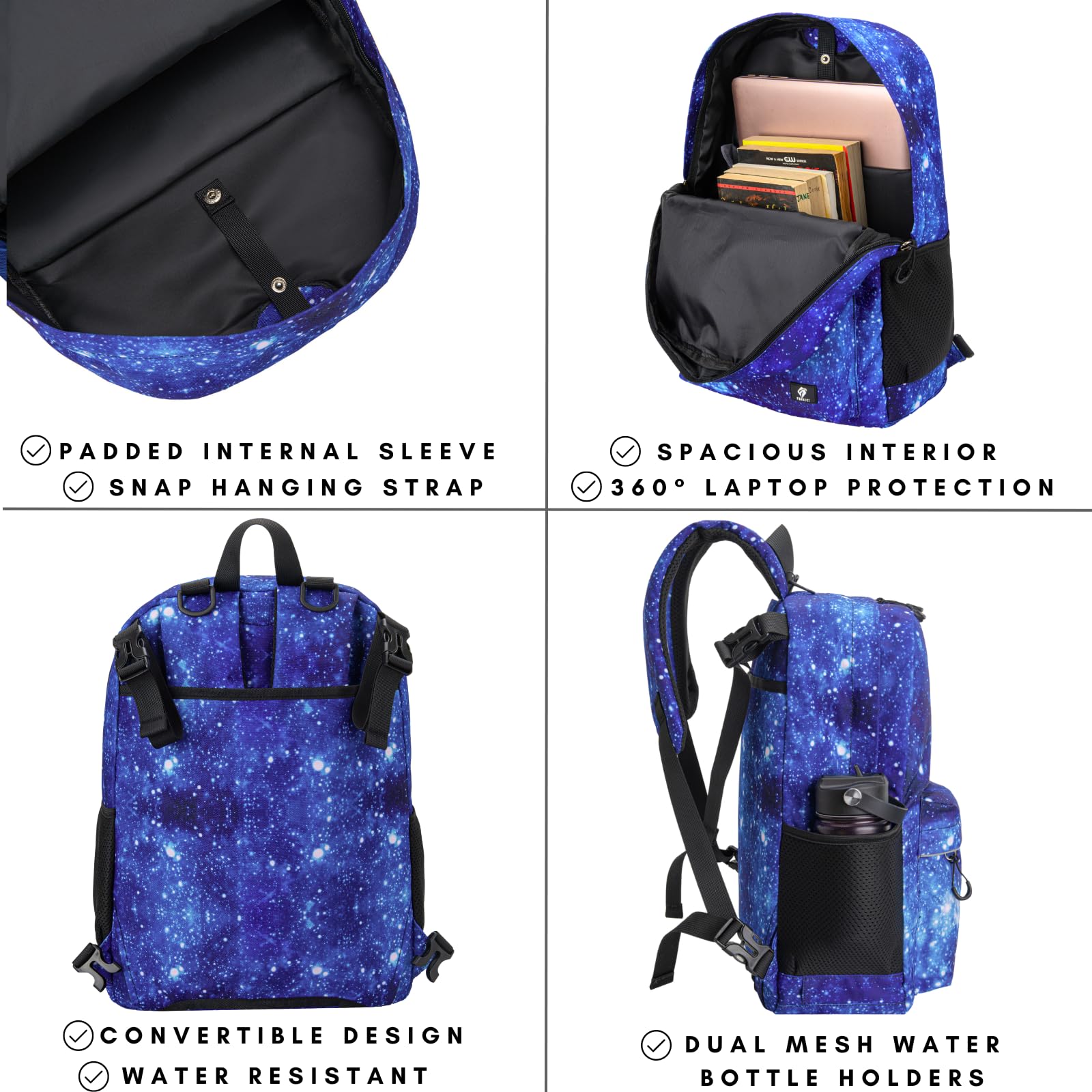 Fenrici Adaptive Backpack for Girls, Boys for All Abilities and Ages; Wheelchair Backpack with Adaptive Design; Perfect for Travel, School, and Everyday Adventure, Blue Galaxy