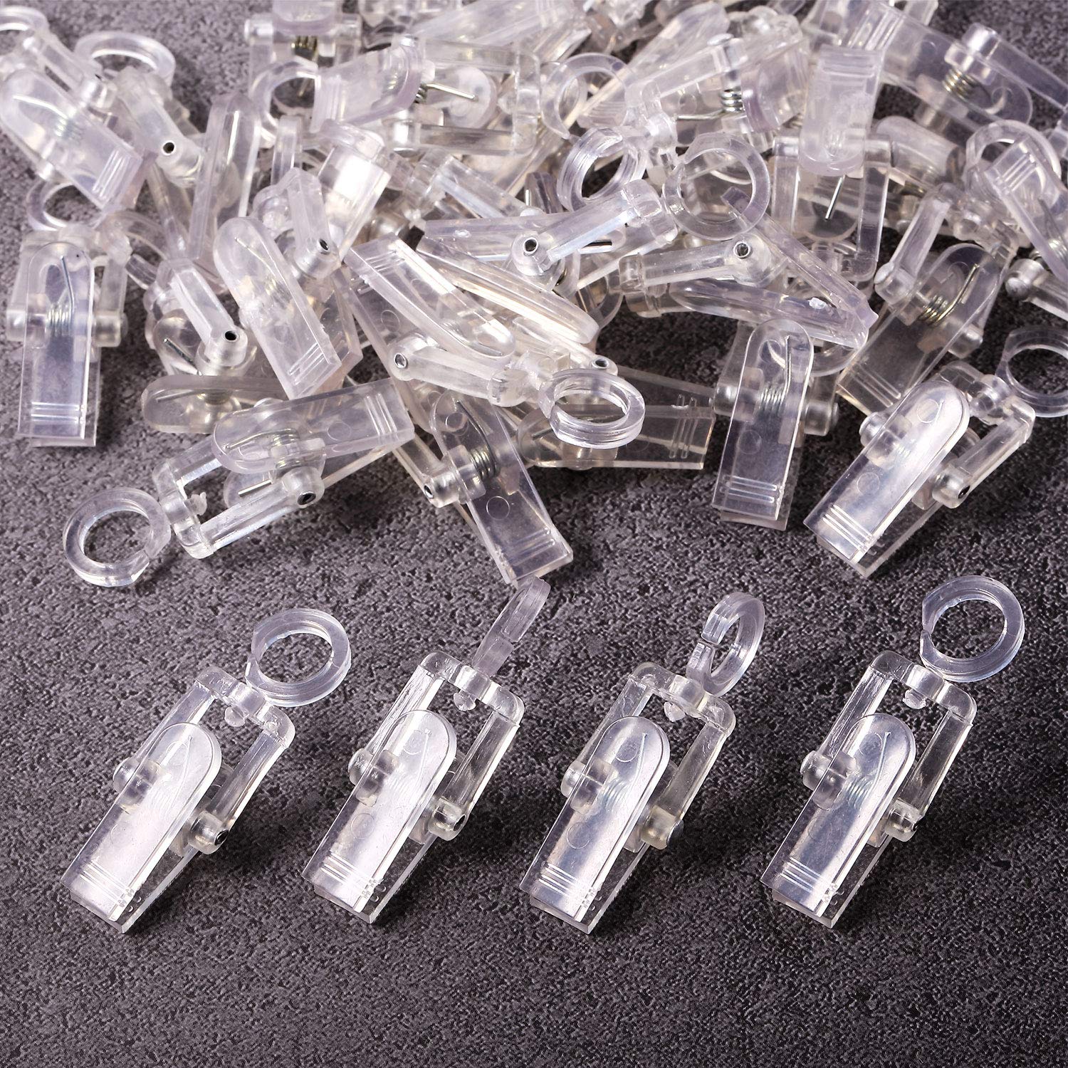 BBTO 36 Pieces Awning Clips, Party Wire Light Holder Hanger for Outdoor Camping RV Awning Christmas Decorations (Clear)