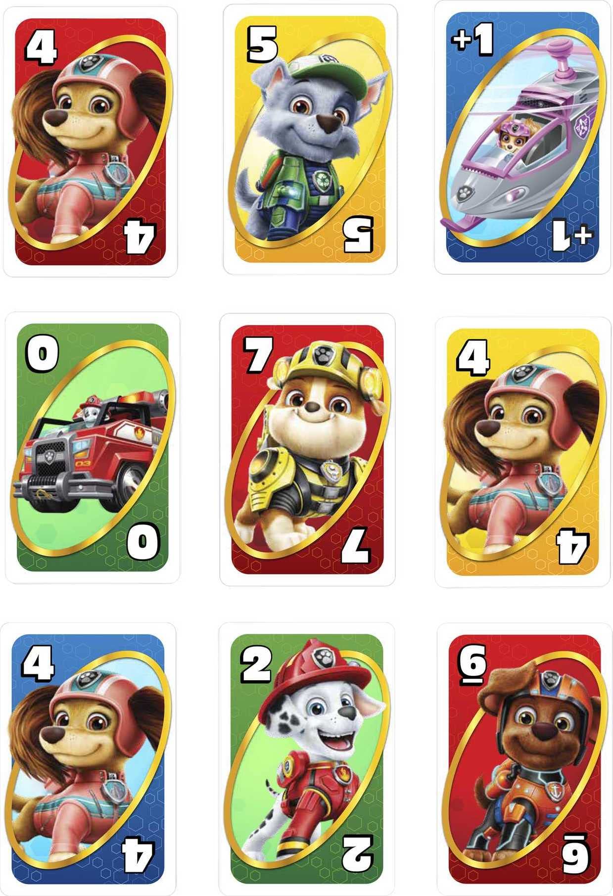 Mattel Games UNO Junior PAW Patrol Card Game with 56 Cards 2-4 Players, Gift for Kids 3 Years Old & Up