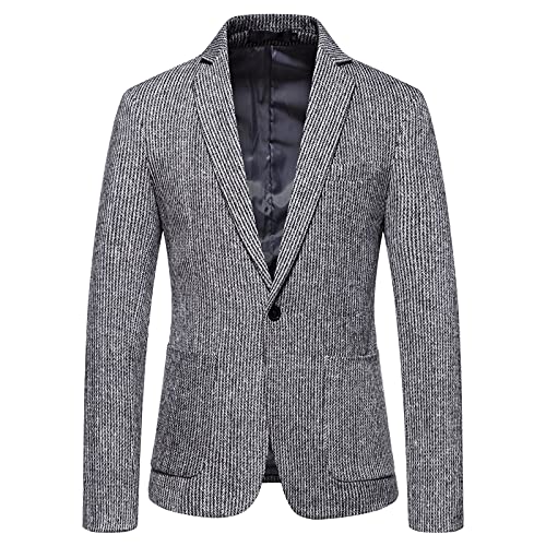 Blazer Jacket For Men Black Men's Stripe Single Braested Business Blazers Banquet Lapel Suit Bridegroom Wedding Top with