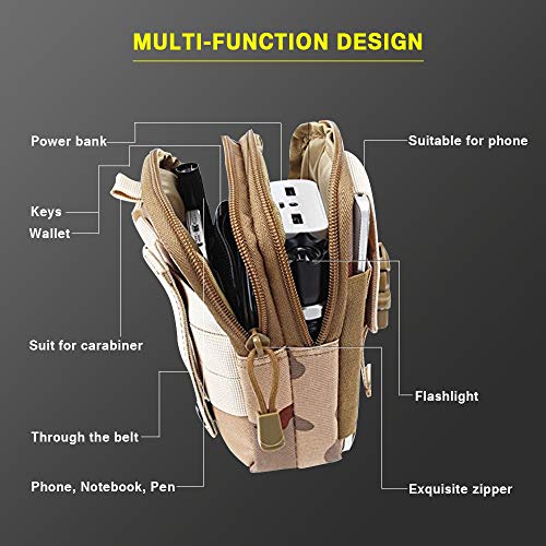 Tactical Waist Belt Bag | Universal Outdoor EDC Military Holster Wallet Pouch Phone Case Gadget Pocket for iPhone X 8 7 6 6s Plus Samsung Galaxy S8 S7 S6 S5 S4 S3 Note 8 5 4 3 2 LG HTC