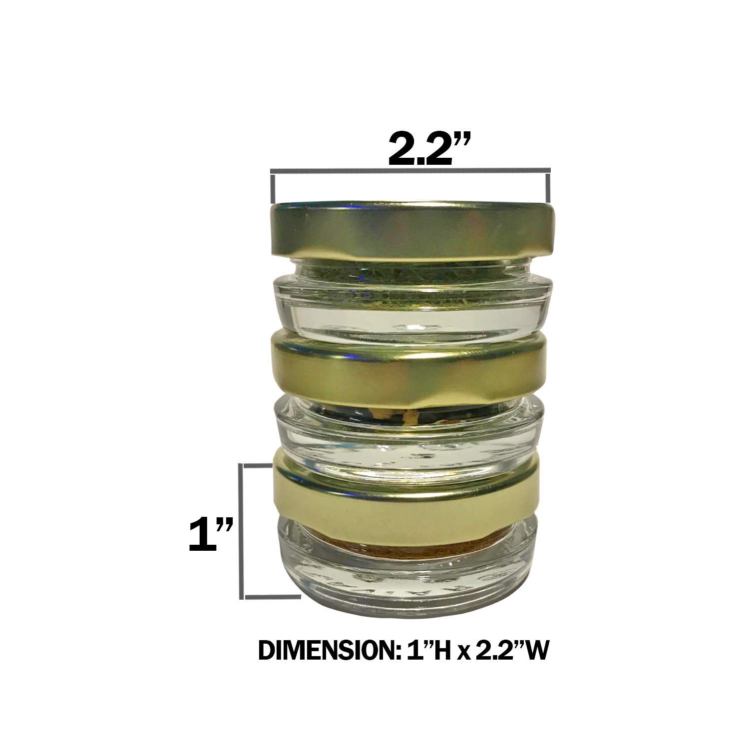 Caviar Line Small Mini Glass Jars With Tin Lids - 24 pack x 0.5 oz β All Purpose Empty Storage Jars