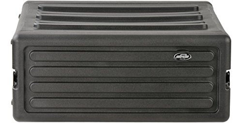 SKB Cases 4U rSeries Standard Roto Molded LLDPE Rack with Flush Carry Handles and Non-Slip Rubber Feet, Includes Rack Mount Screws