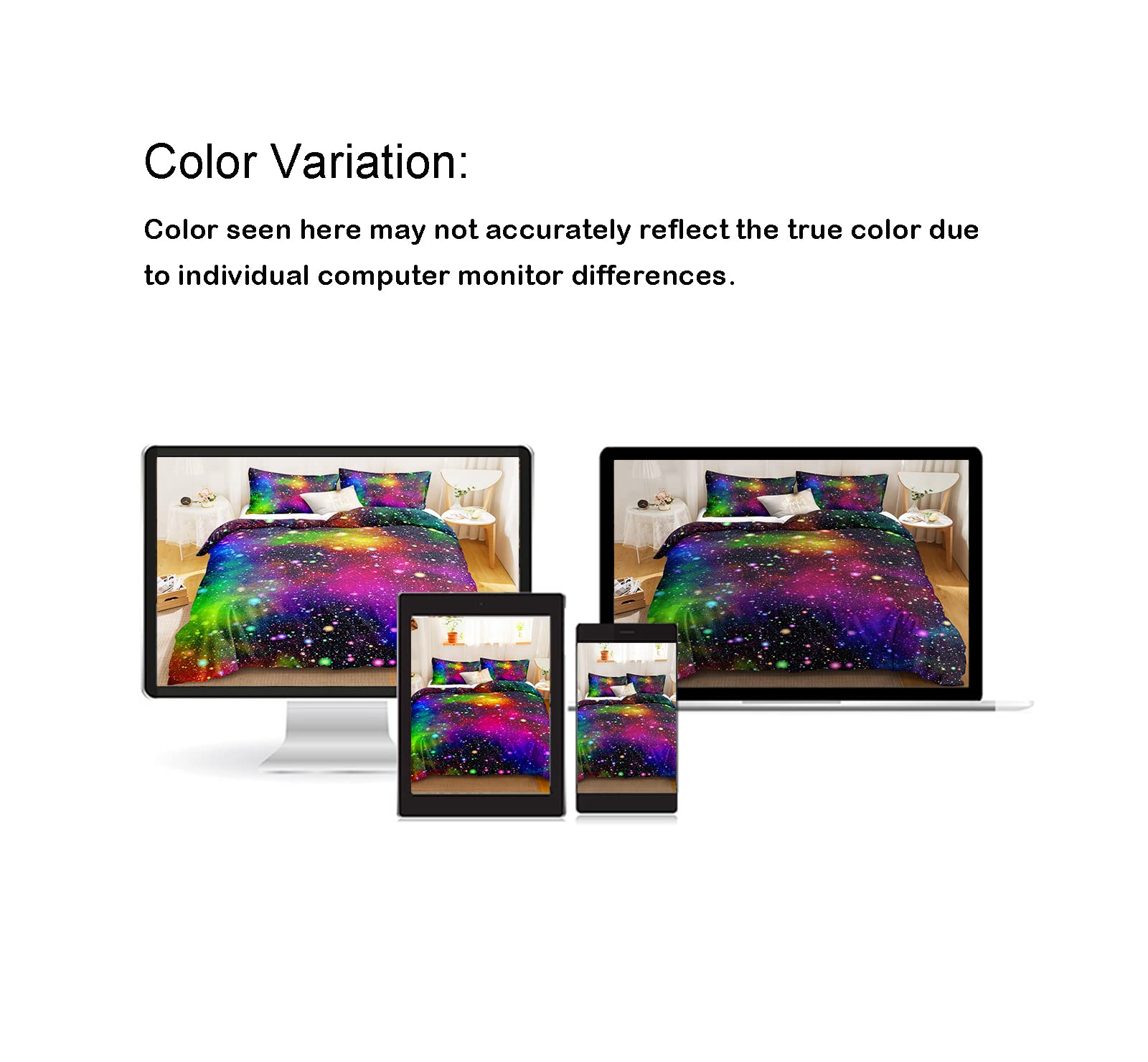Bedbay Galaxy Bedding Twin Galaxy Room Decor Psychedelic Space Trippy Bed Duvet Cover Set 1 Pillowcase (Galaxy, Twin)
