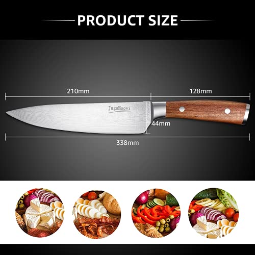 Chef Knief, kitchen knife 8 Inch Professional Durable Paring knife Ultra Sharp Chefs knife Premium Stainless Steel Utility Chopping Cooking knife with Whetstone