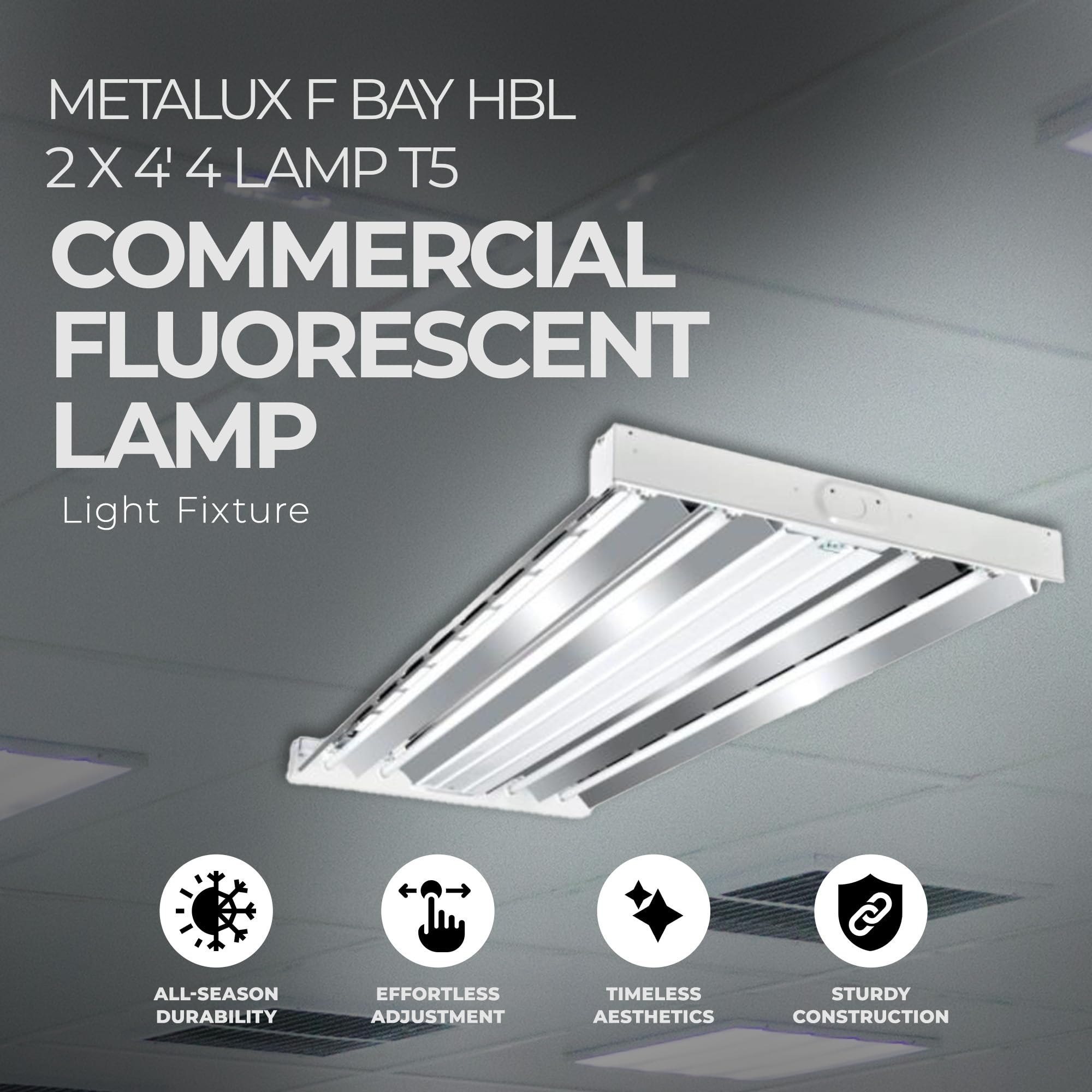 EATON Lighting HBL454T5HORT1 4' 4 Lamp T5 HBL Fixture