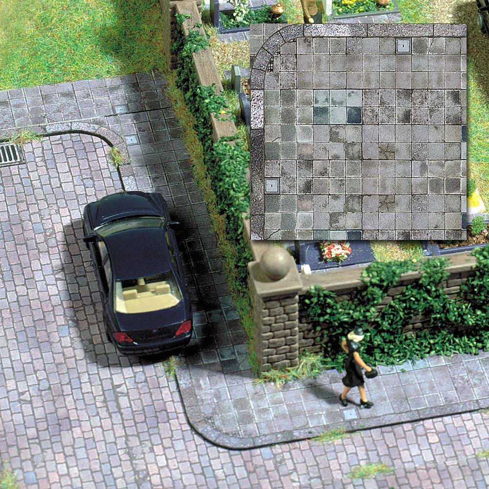 Busch 7418 Decor Shots Sidewalk Plate 2/ HO Scenery Scale Model Scenery