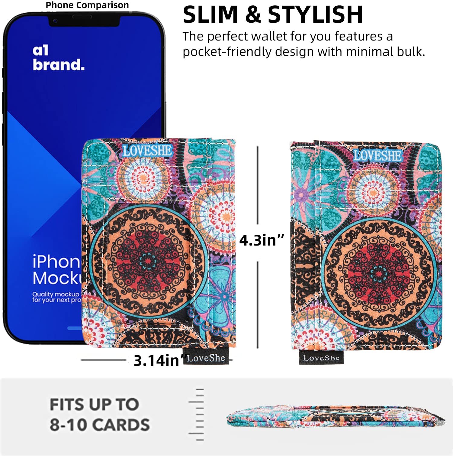 LOVESHE RFID Blocking credit card holder for Women(SunFlower)