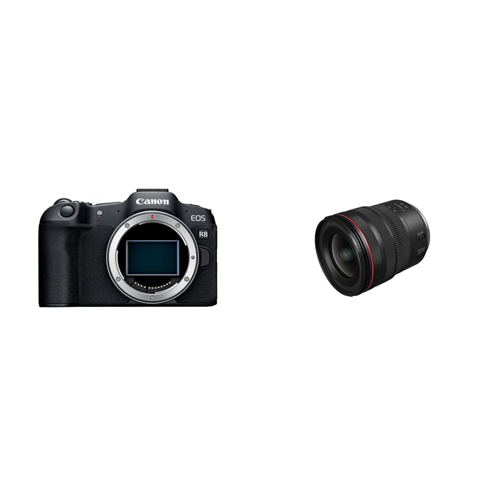 Canon EOS R8 Full-Frame Mirrorless Camera (Body Only), RF Mount, 24.2 MP, 4K Video, DIGIC X Image Processor, Subject Detection & Tracking, Compact, Lightweight and RF14-35mm F4 L is USM Lens