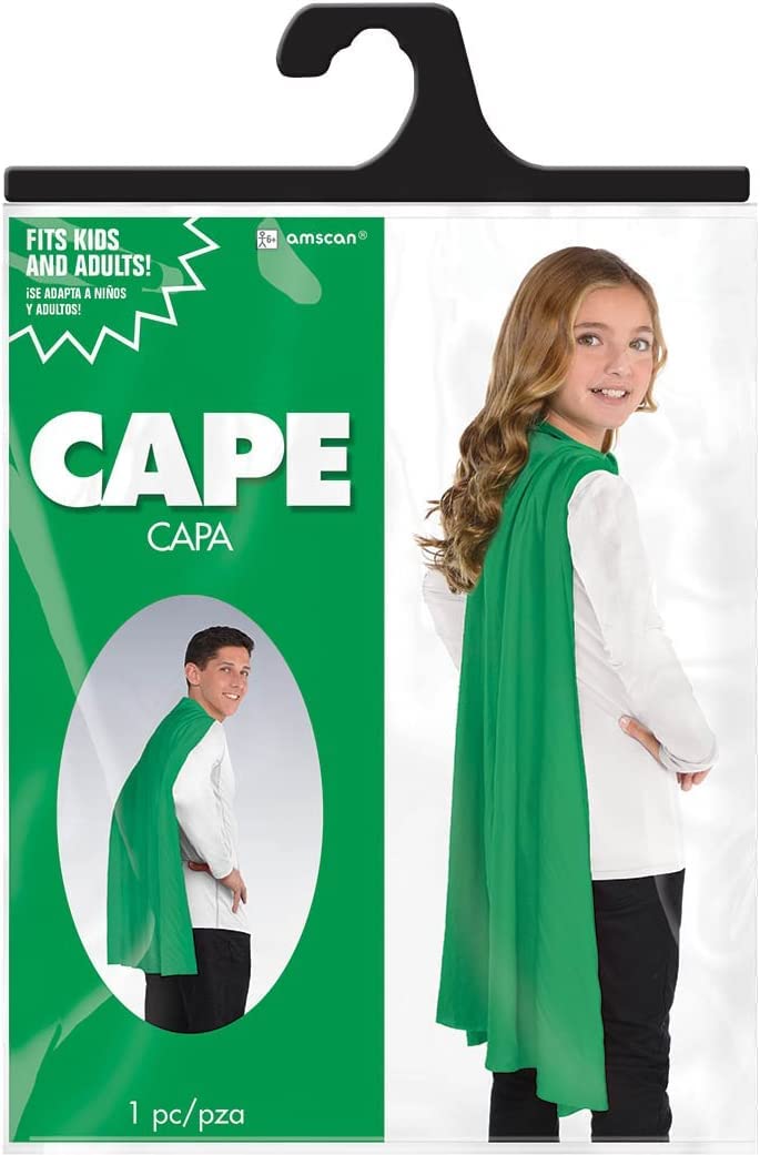 Green Cape Costume for Kids and Adults - One Size Fits Most (1 Count) - Great For Party Dress-Up - Superhero & Halloween Capes