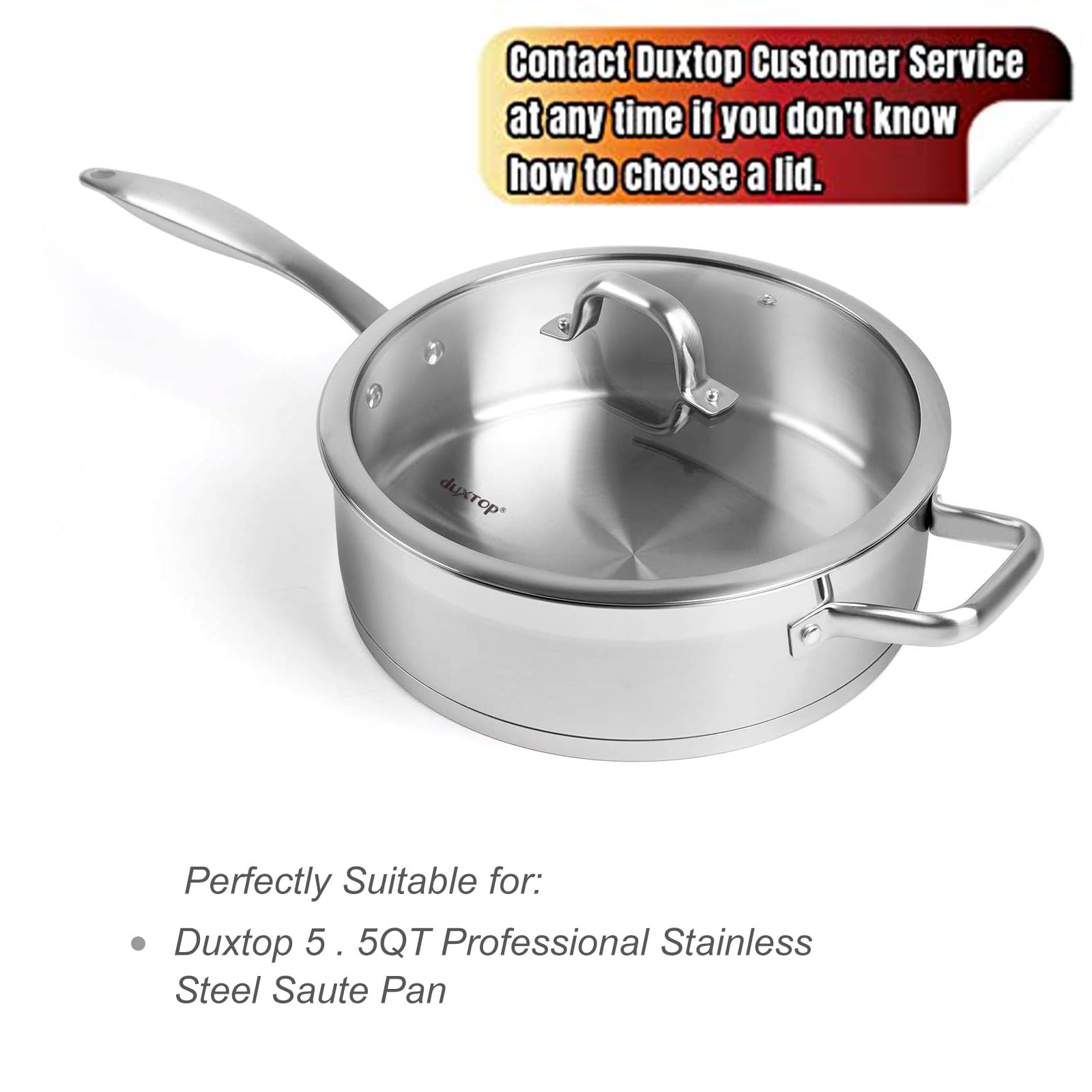 Duxtop Cookware Glass Replacement Lid (Interior Diameter: 11inch, Exterior Diameter: 11-1/2inch)