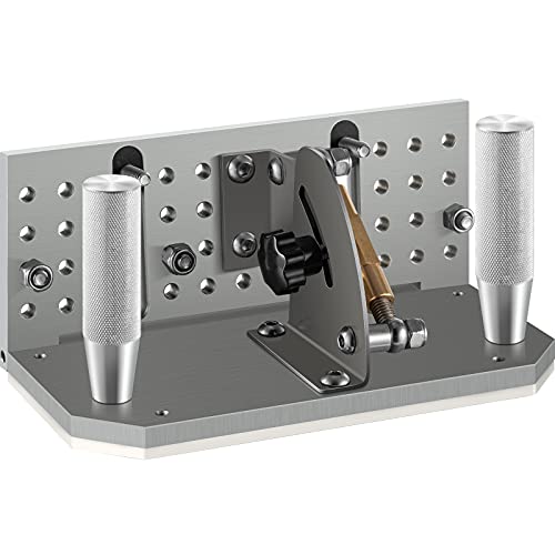 VEVOR Belt Grinder Knife Jig, 7.75" Length Sharpening Locator, 85°~115°Adjustable Angle, Belt Knife Sharpener Jig w/Dual Handles, Knife Making Angle Grind Guide for Belt Sander Machine, Regular