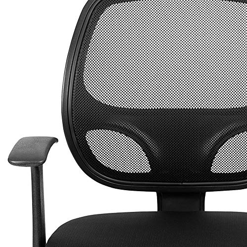 Flash Furniture Flash Fundamentals Mid-Back Black Mesh Swivel Ergonomic Task Office Chair with Arms