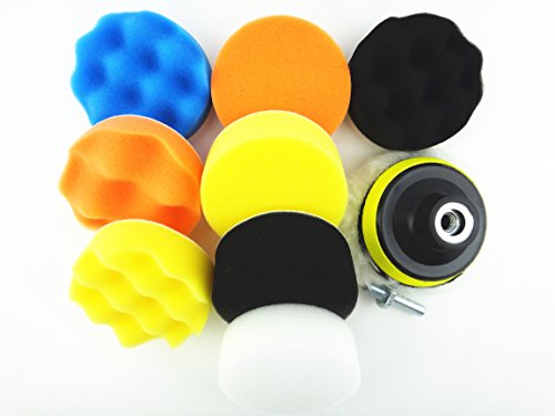 SHINA 11Pcs 3β High Gross Polishing Buffing Waxing Buffer Pad Kit for Car Polisher M10 Thread