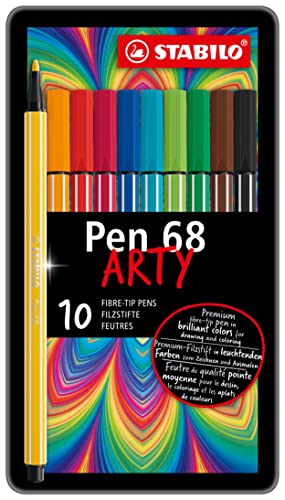 STABILO Pen 68 Tin Set, Set of 10, Multicolor