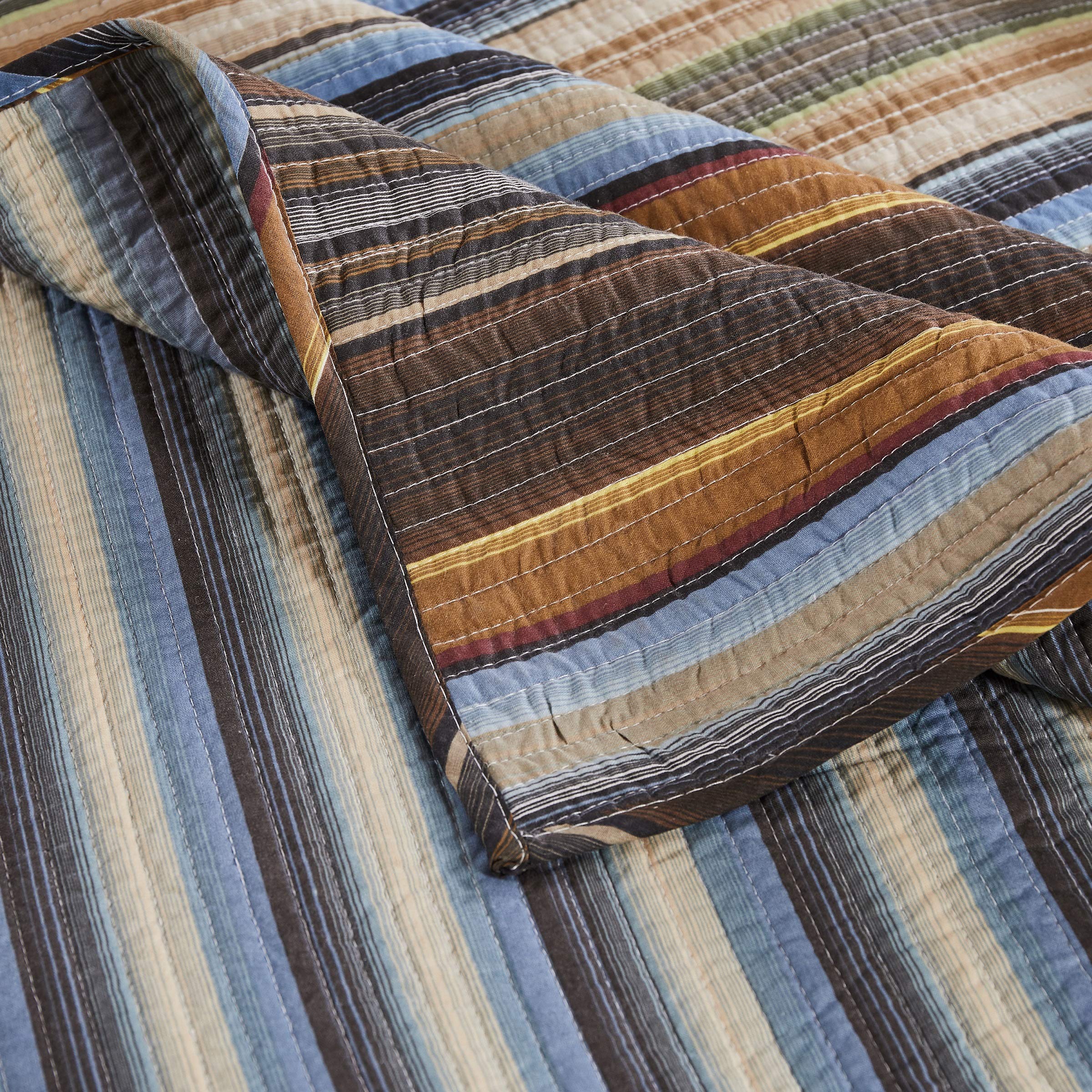 Greenland Home Barefoot Bungalow Durango Quilt Set, Full/Queen, Natural,GL-1603NMSQ, 3-Piece