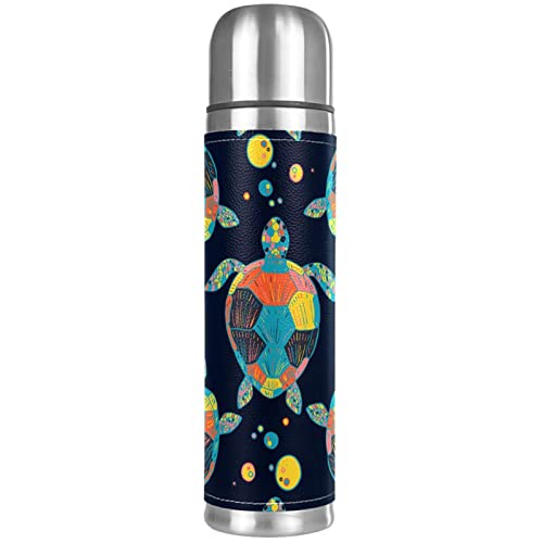 Colorful Aesthetic Sea Turtles Vacuum Insulated Water Bottle Stainless Steel Thermos Flask Travel Mug Coffee Cup Double Walled 17 OZ