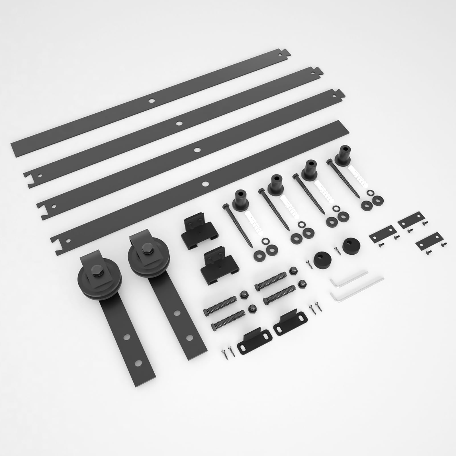 DaAzHai 5 Ft Sliding Door Hardware:Easy to Install -Smoothly and Quietly Sliding Barn Door Hardware Kit Single Door Track Low Ceiling Barn Door Hardware Kit, Modular Track with Stable Connection