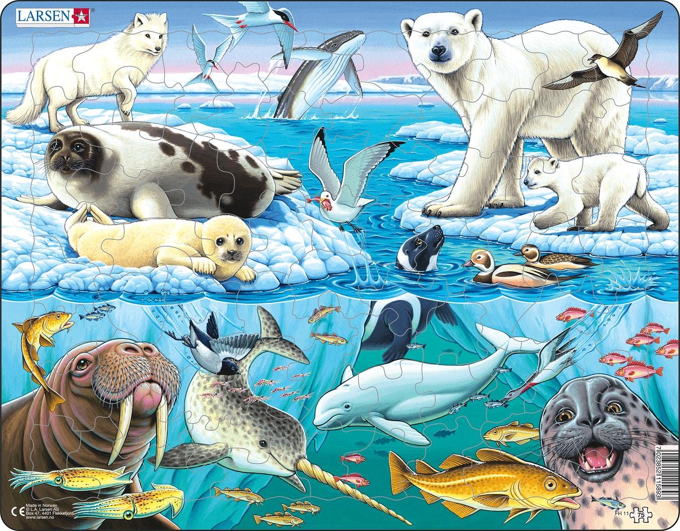 Larsen Puzzles Arctic Ice 75 Piece Children's Jigsaw Puzzle