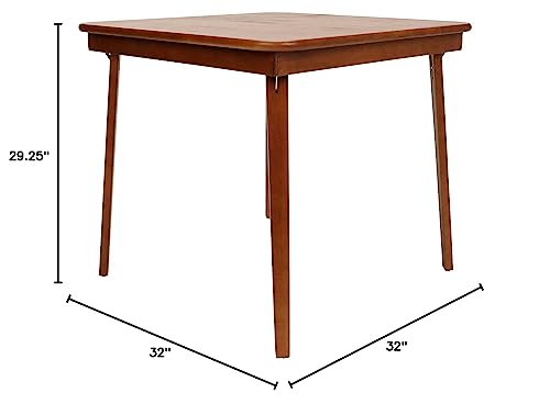 STAKMORE Straight Edge 32" Square Folding Card Table, Cherry Finish