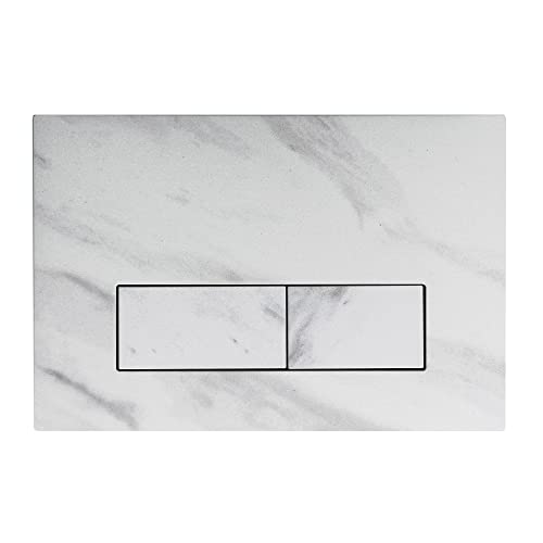 WOODBRIDGE Intelligent Compact Elongated Dual-flush wall hung toilet with Bidet Wash Function, Heated Seat & Dryer. Matching Concealed Tank system and White Marble Stone Slim Flush Plates Included