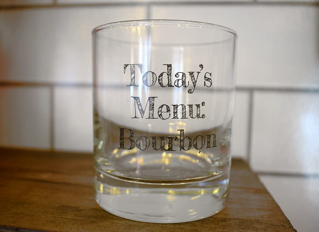 BUY SOCKS YOU ALL Today's Menu Bourbon Whiskey Rocks Glass