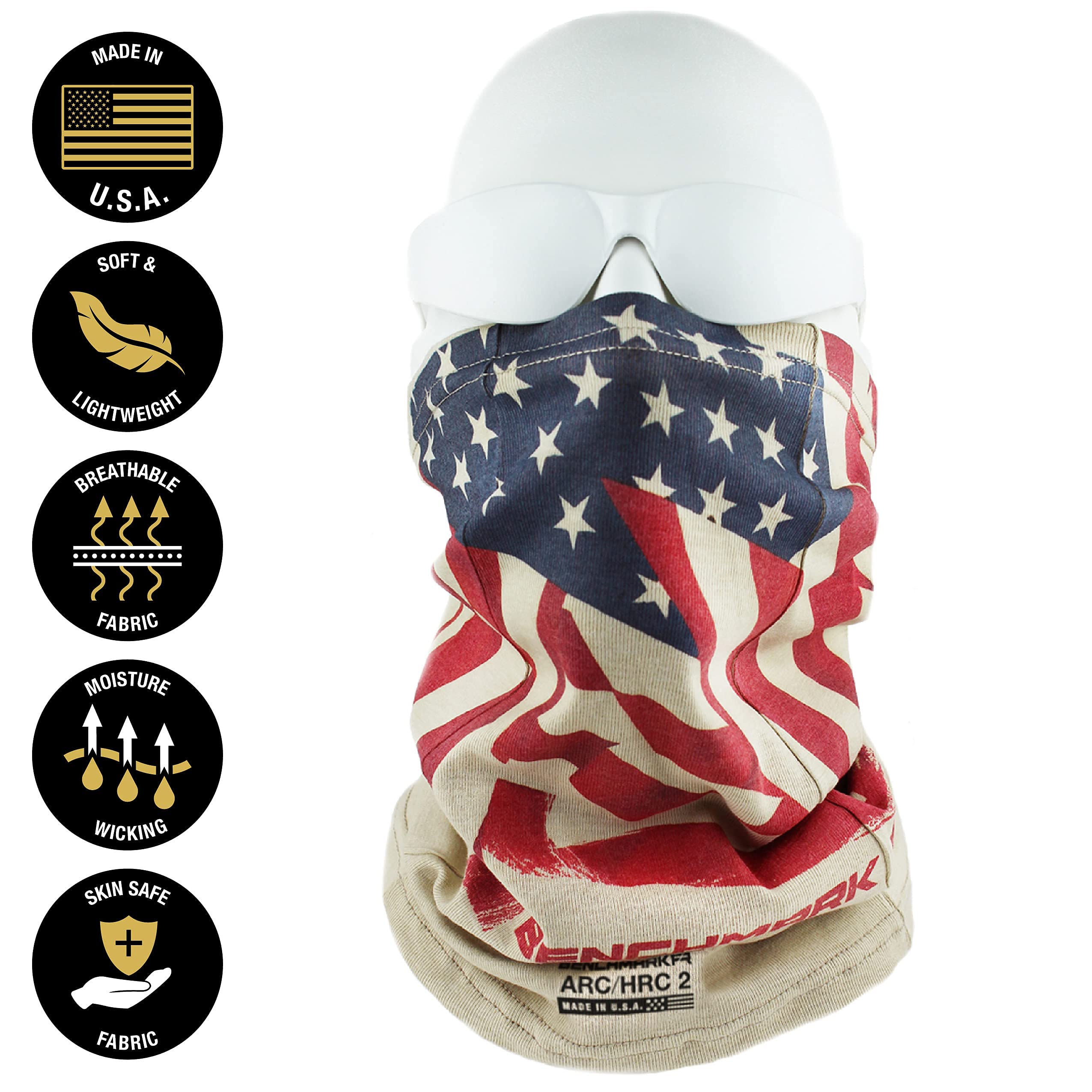 BENCHMARK FR Flame Resistant Face Mask Neck Gaiter - CAT1 (Skull - Gray)