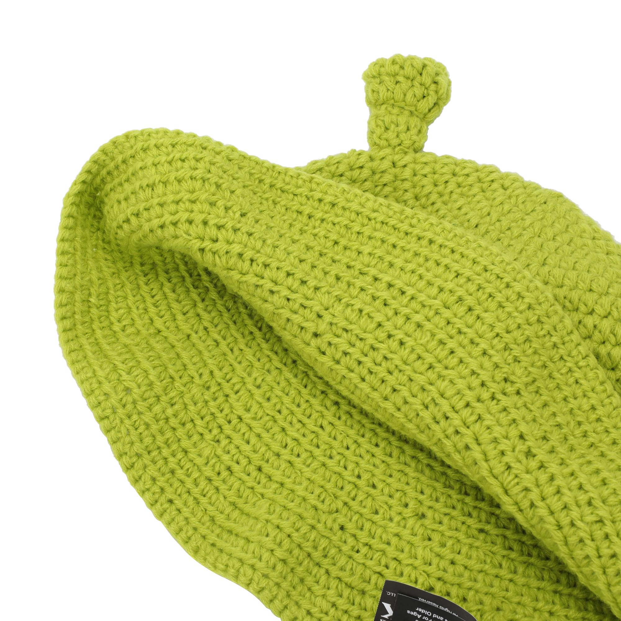 Bioworld Shrek Ogre-Inspired Green Crochet Bucket Hat with 3D Ogre Ears