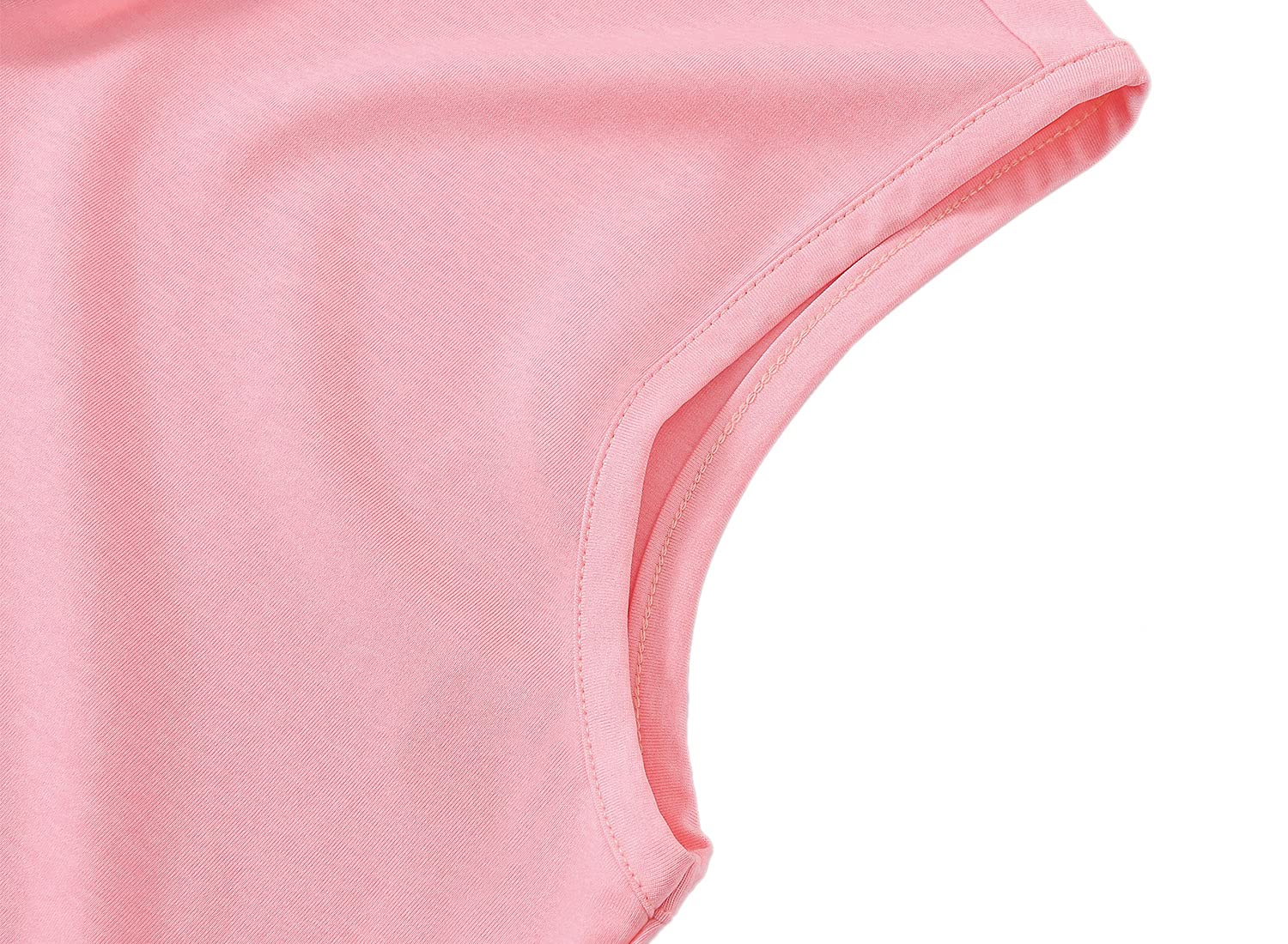 BGOWATU Women's Golf Polo T-Shirts Sleeveless V Neck Collarless Tennis Shirts UV Protection Quick Dry Lightweight Pink L