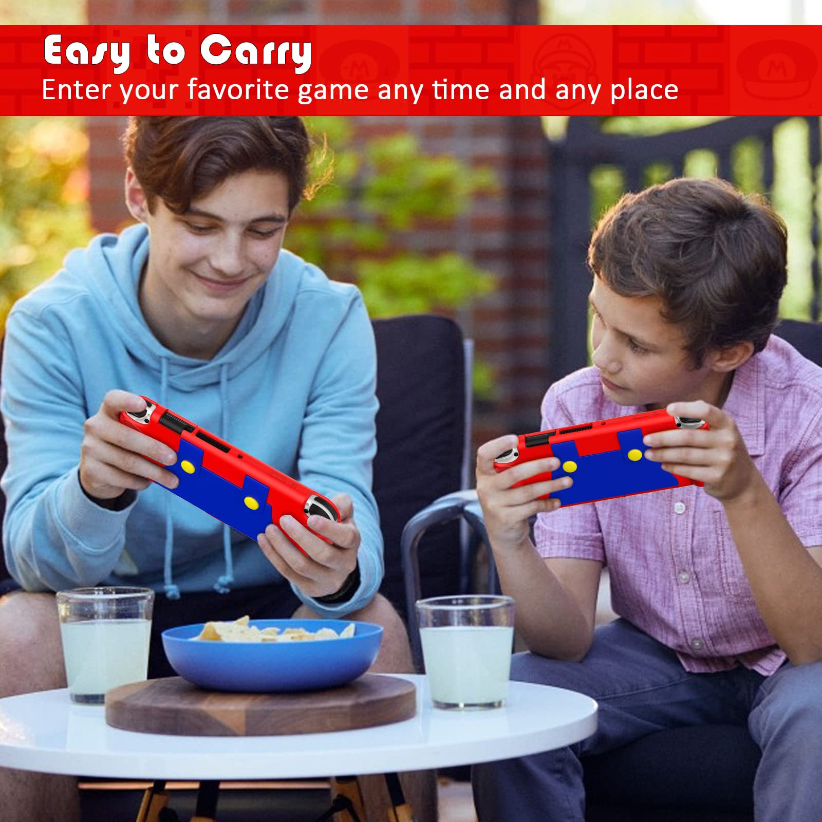 KENOBEE Silicone Case Compatible with Nintendo Switch OLED Model 2021, Soft Lightweight Ergonomic Grip Protective Cover with Shock-Absorption and Anti-Scratch Design for Switch OLED, Red