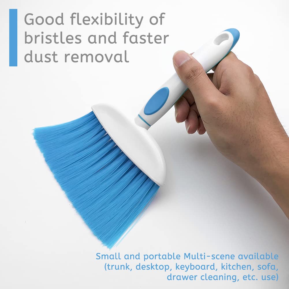 Broom Dustpan Brush Small Dust pan : Mini Broom and Dustpan Set Small Dust pan and Brush Set Whisk Broom and Dustpan Set Small Broom and Dust pan Set Small Dust pan for Desk, Home,Tent (Blue 2pcs)