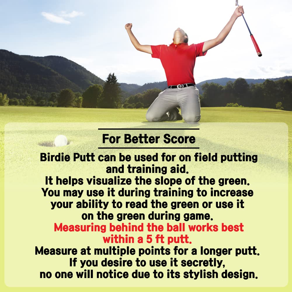 BUDDYBIRDIE Birdie Putt Green Reader | Poker Chip Style Ball Marker Compact & Stylish Golf Putting & Green Reading Aid Bubble Level High Precision Alignment Reader Tool Golf
