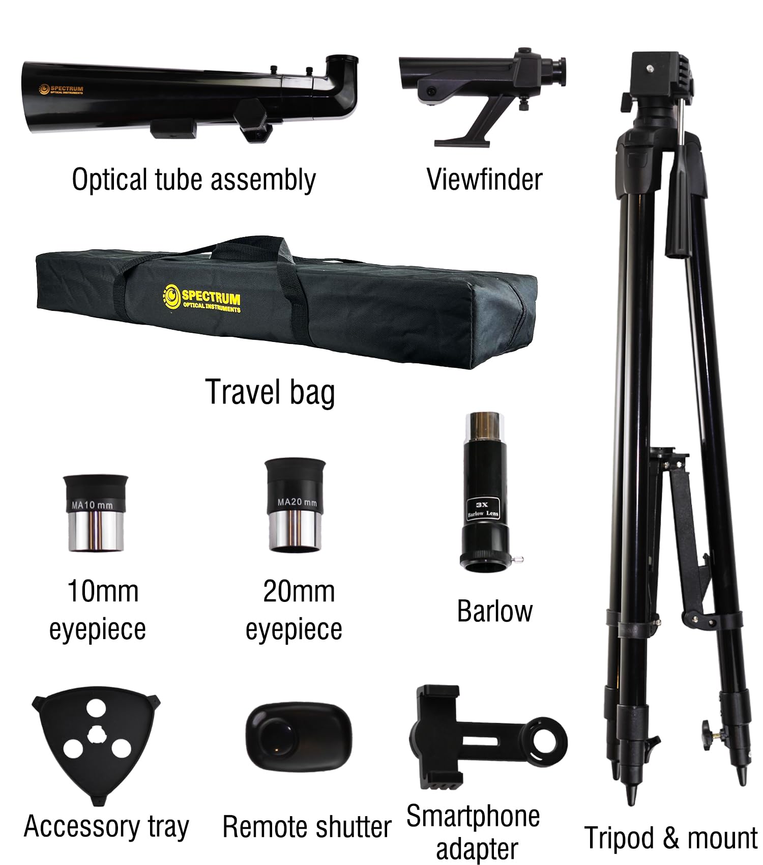 AstroLite 70AZ Refractor Hex Unibody Telescope and Travel Bag Bundle 20x-120x Magnification - 70mm Aperture 400mm Focal Length Telescope – Bonus Smartphone Adapter - Telescope for Beginners
