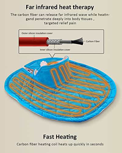 Heating Pad, Weighted Heating Pad for Neck and Shoulder Pain Relief, 2.7lb Electric Heated Neck Shoulder Wrap for Deep Pressure Heat Therapy, 8 Heat Settings, 12 Auto-Off with Countdown
