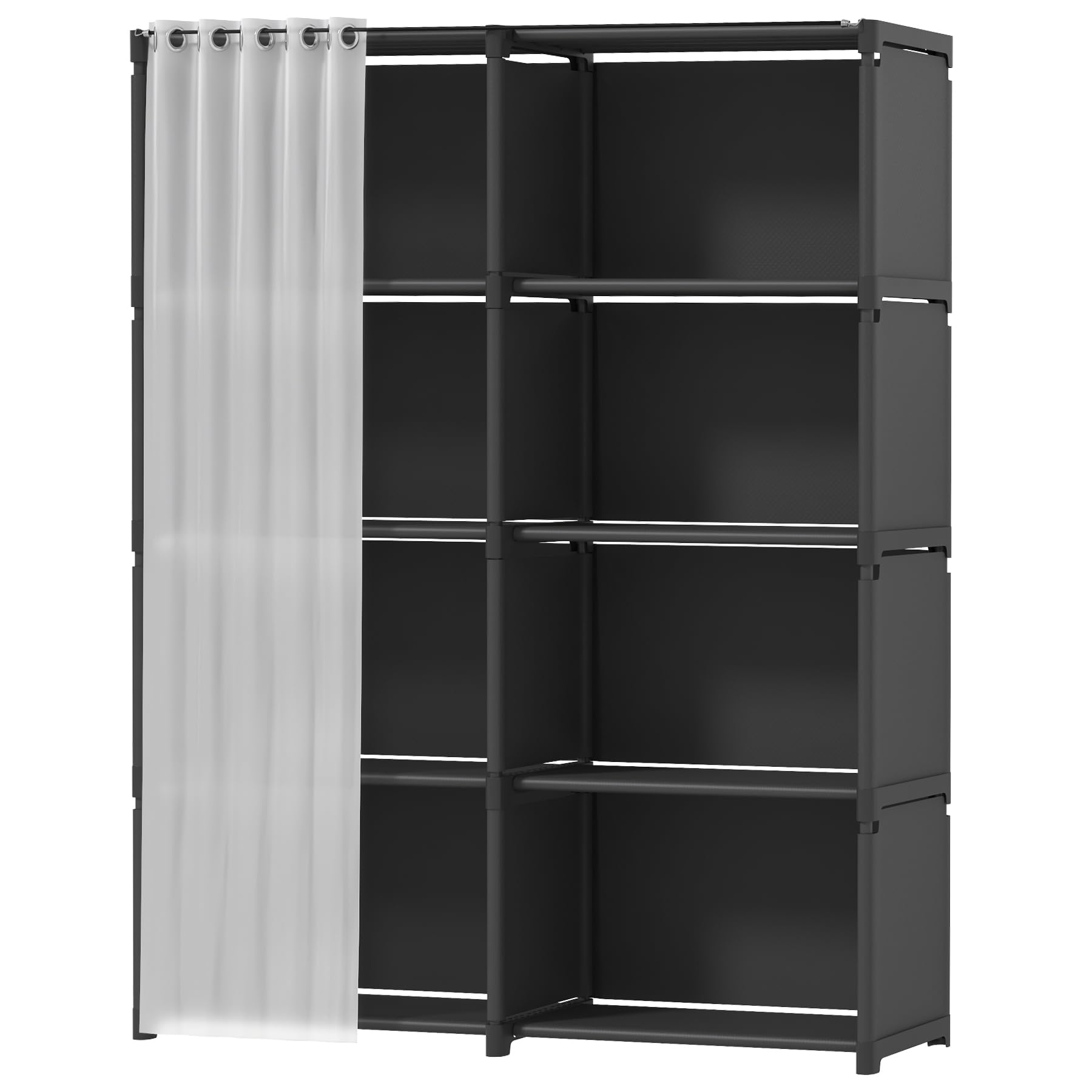 Dttwacoyh 5 Storey Single Row Storage for Bedroom, Open Closet, Closet Organiser, Bedroom, Office, Living Room (Black)