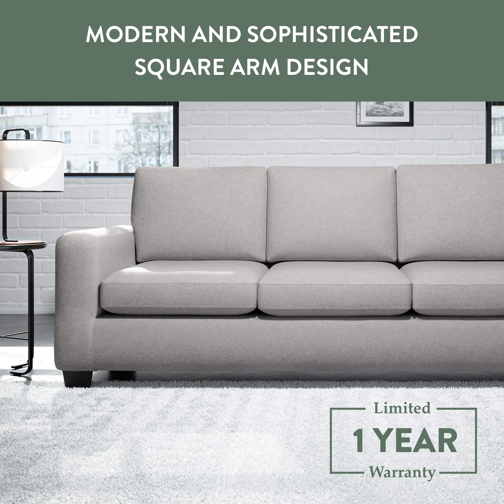 Edenbrook Wasatch Upholstered Loveseat with Track Arms β Mid Century Modern Couch, Loveseat, Dove Gray