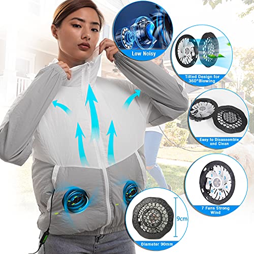 ARRIS 5V USB Cooling Jacket, Air Conditioning Jacket With 4 Fans, UV Resistant Cooling AC Fan Jacket for for Summer High Temp Outdoor Work