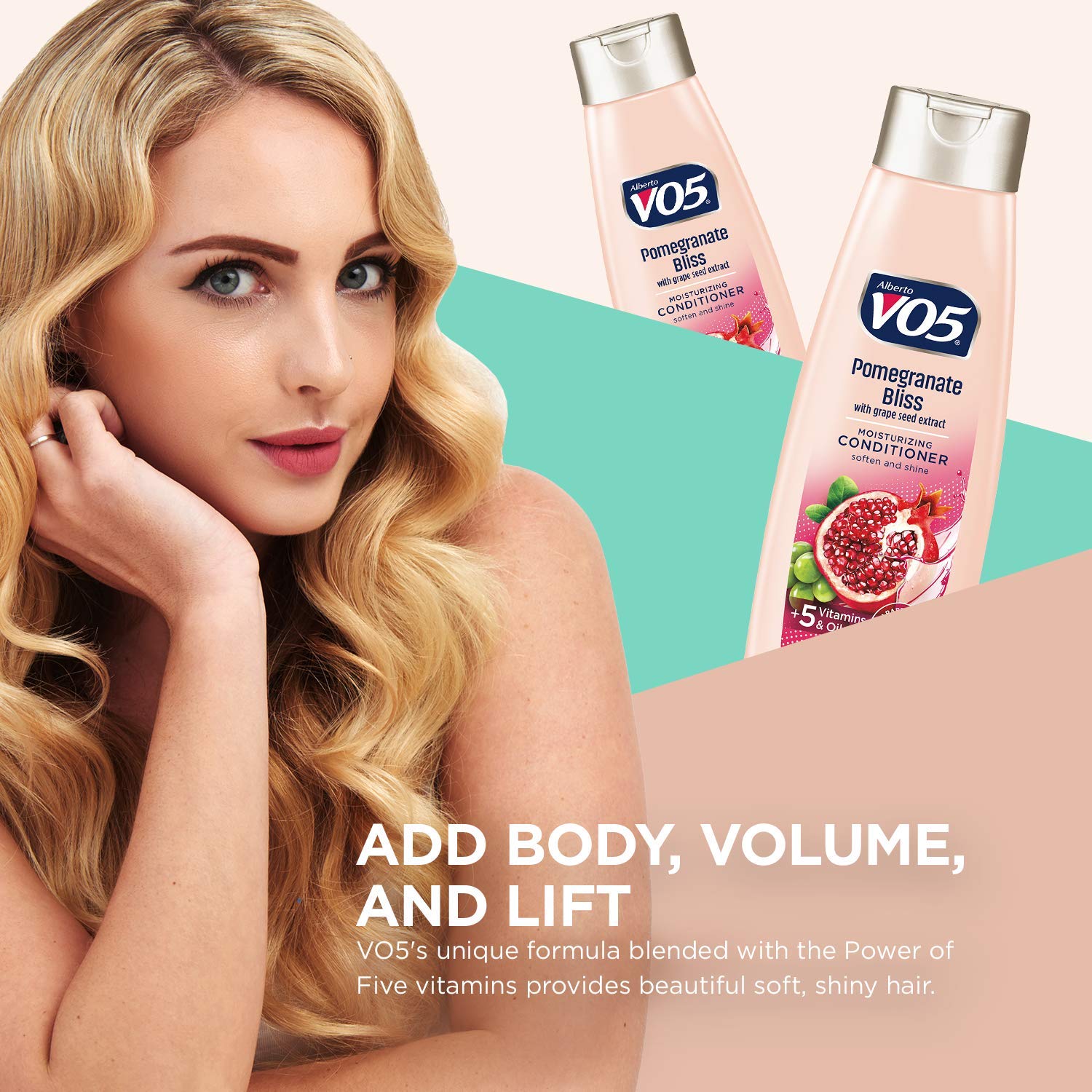 VO5 Moisturizing Conditioner - 12.5 Fl Oz - Pomegranate Bliss - Grape Seed Extract Leaves Hair Looking Vibrant and Beautiful