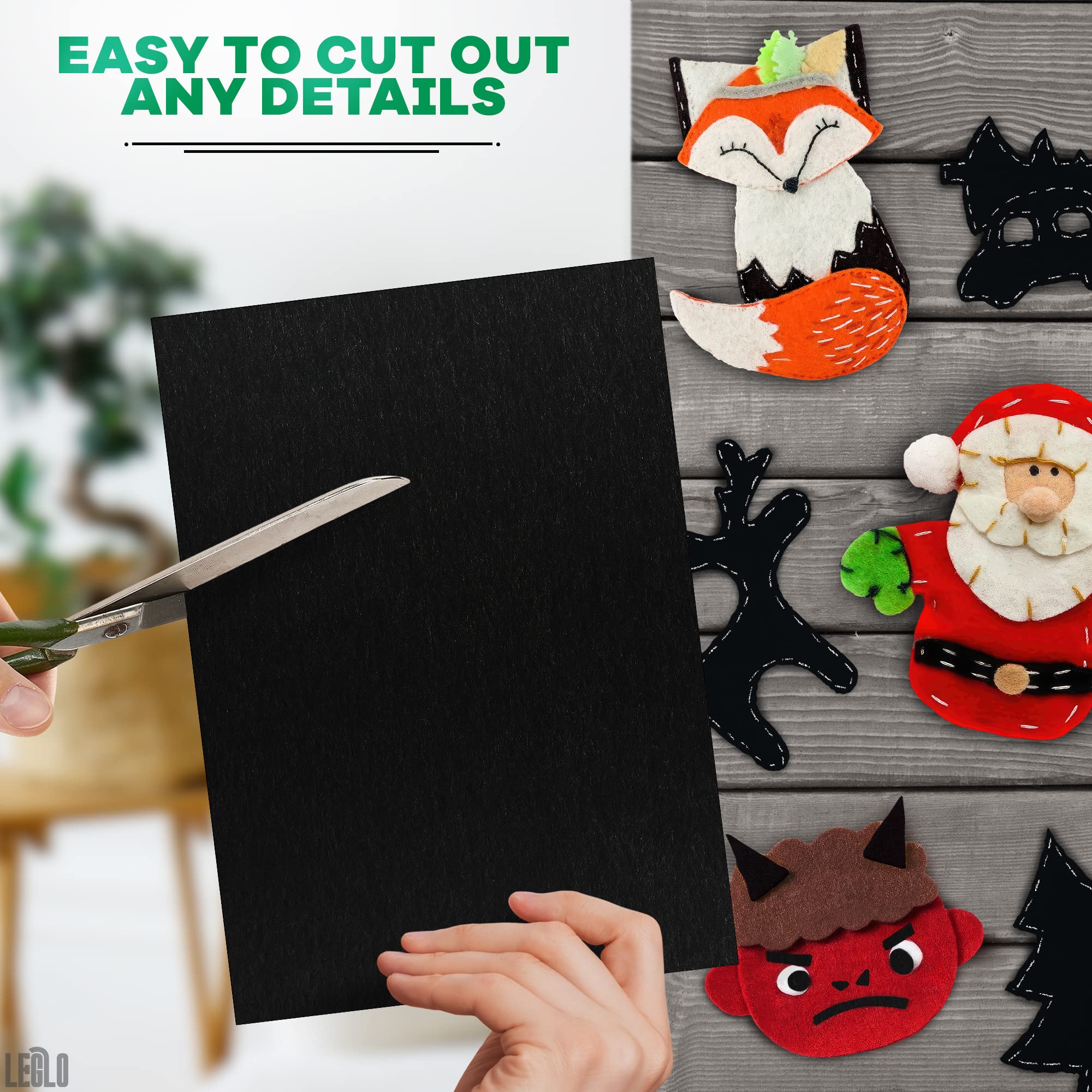 Black Felt Sheets with Adhesive Backing - 12Pcs Sticky Felt Sheets Adhesive Backed Craft Supply Box Liner Jewelry Furniture Felt Fabric Sheets - A4 Size Art Craft Felt Sheets Adhesive Felt Sheets