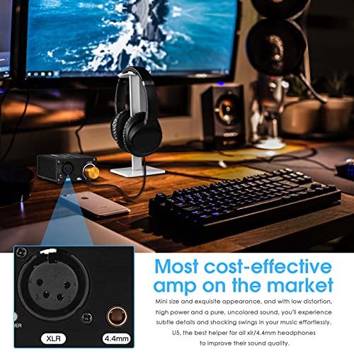 Douk Audio U5 Headphone Amps, Mini Fully Balanced Amplifier for Home Desktop PC XLR / 4.4mm Headsets, DC 5V