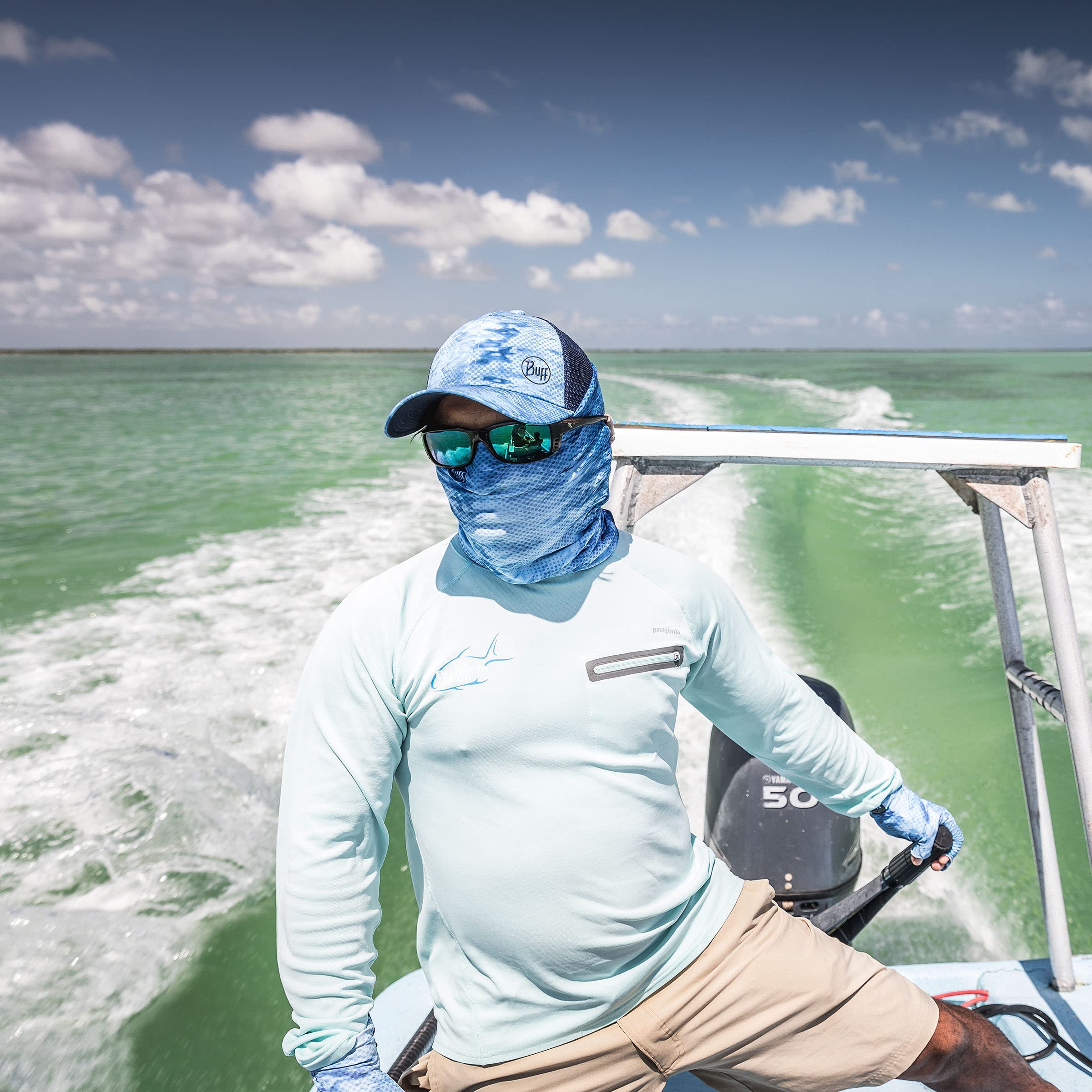 BUFF CoolNet UV Neck Gaiter, UPF 50 Sun Protection, Breathable, Cooling Bandana, Versatile, Quick Dry Face Mask, Melayia Multi, Adult Size
