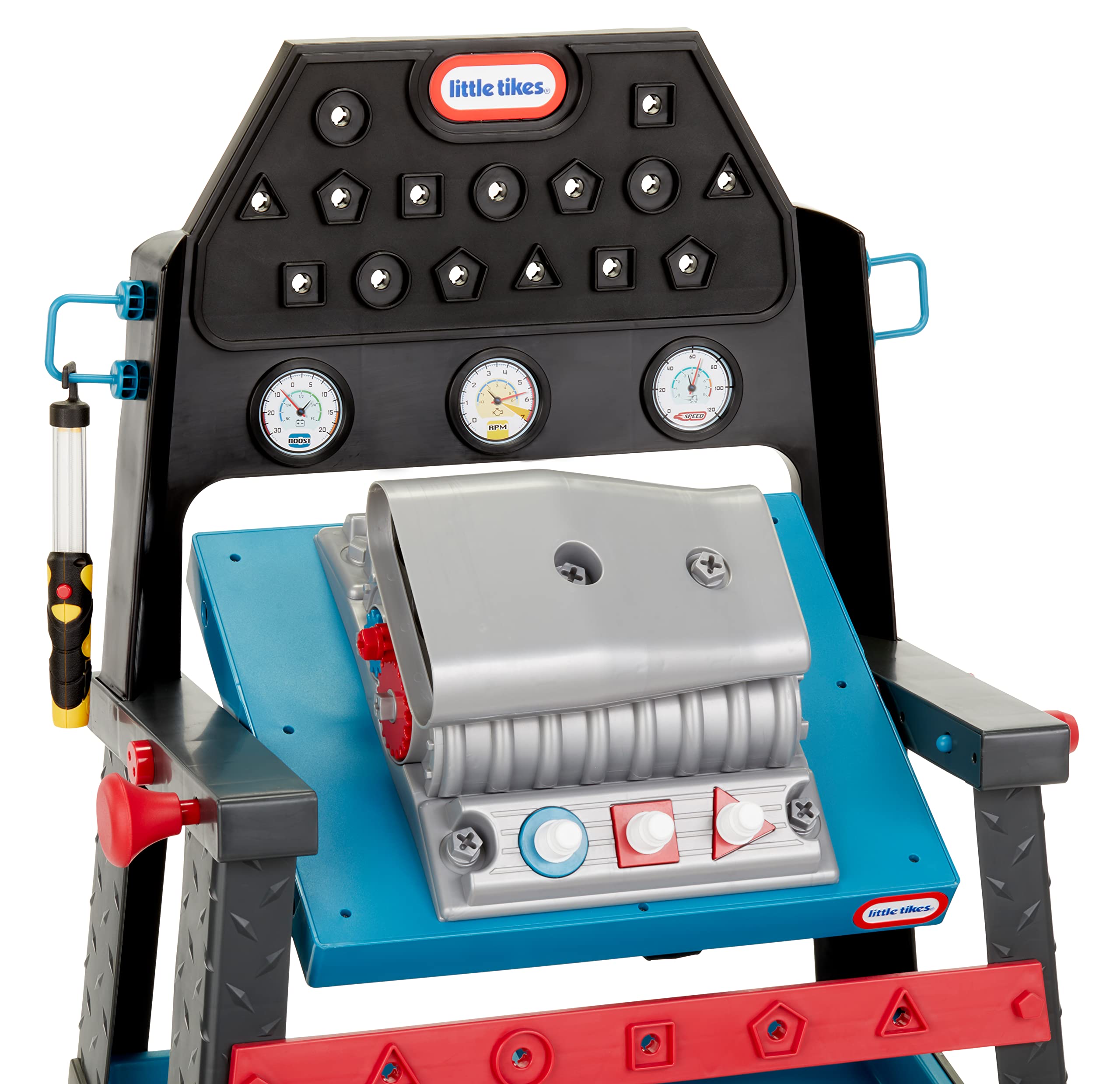 Little Tikes 2-in-1 Buildin' to Learn Motor/Wood Shop Auto and Wood Workshop with 50+ Realistic Accessories Kids 3+