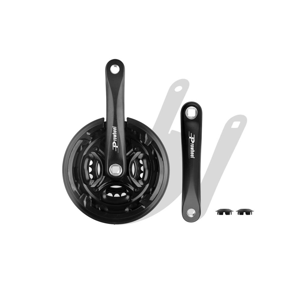 Bibike 6/7/8 Speed Mountain Bike Crankset 170mm Square Diamond Hole Crank 24/34/42T Chainrings