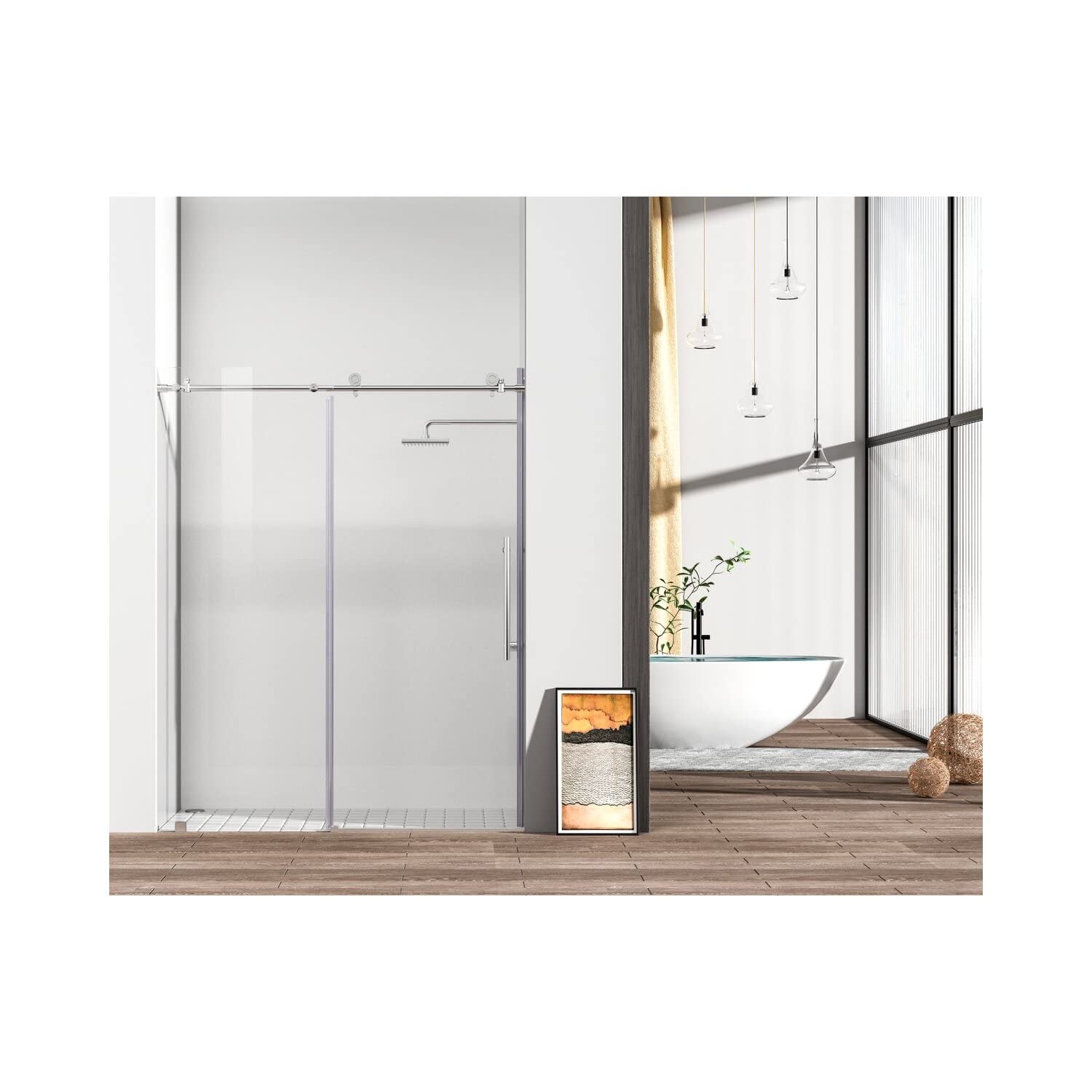 Elegant Kitchen and Bath SD101-6076PCH Frameless Shower Door 60 x 76 Polished Chrome